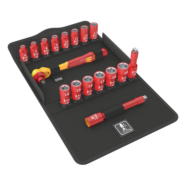 Wera Zyklop 3/8" Drive Ratchet VDE Set Metriset koot